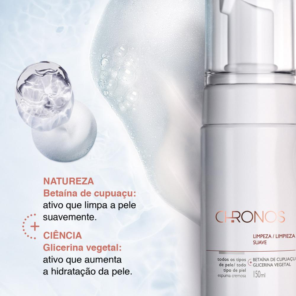 MODELO CONSULTORA NATURA - Espuma Limpeza Suave Chronos - 150ml - Meu ...